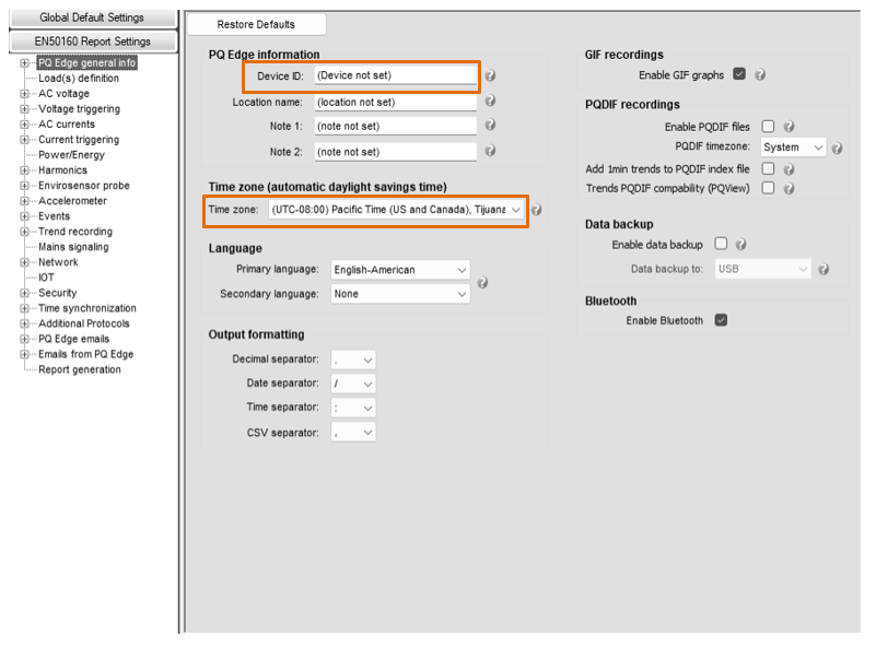 What basic parameters will I need to setup in the configurator to configure the device?